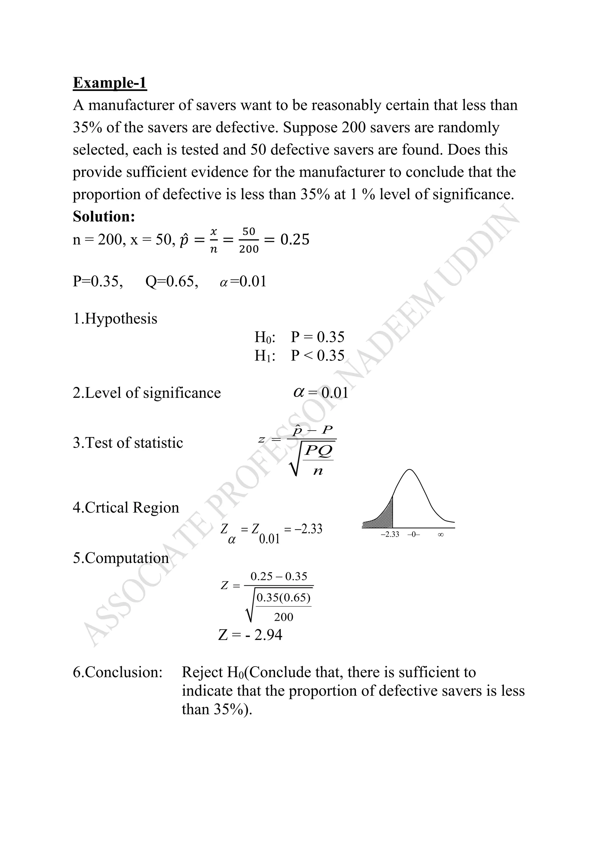 P value in proportion | PDF