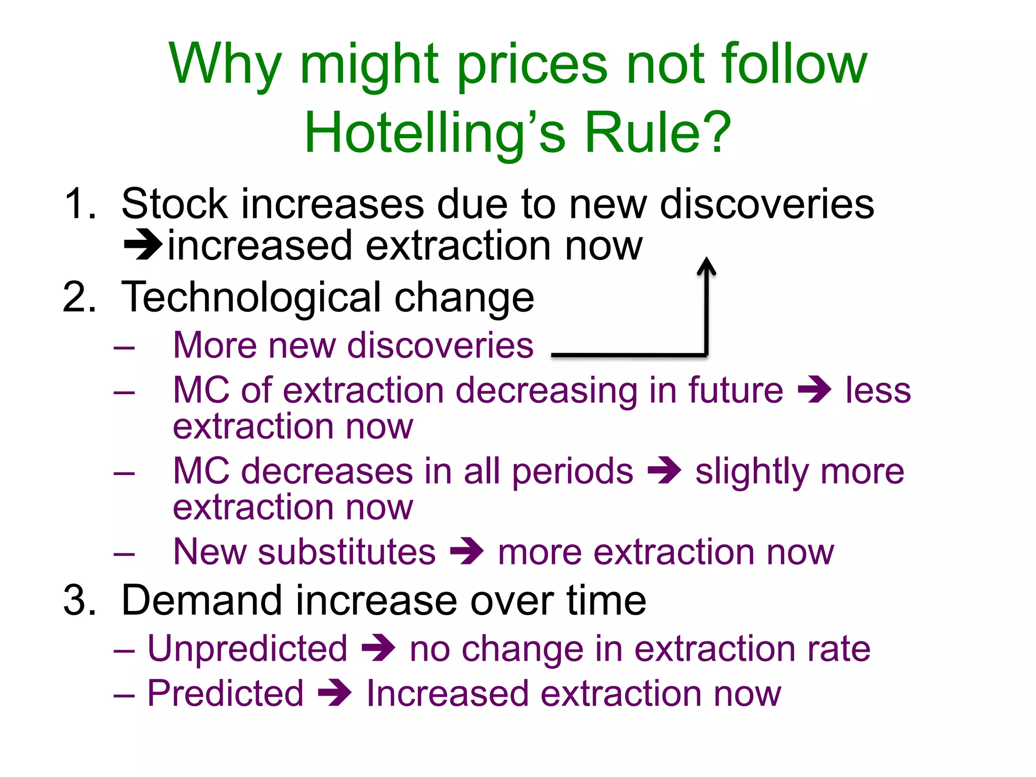 Dynamic Efficiency and Hotelling's Rule | PPTX