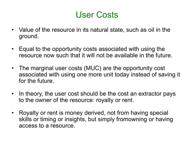Dynamic Efficiency and Hotelling's Rule | PPT