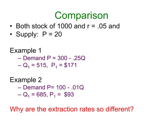 Dynamic Efficiency and Hotelling's Rule | PPT