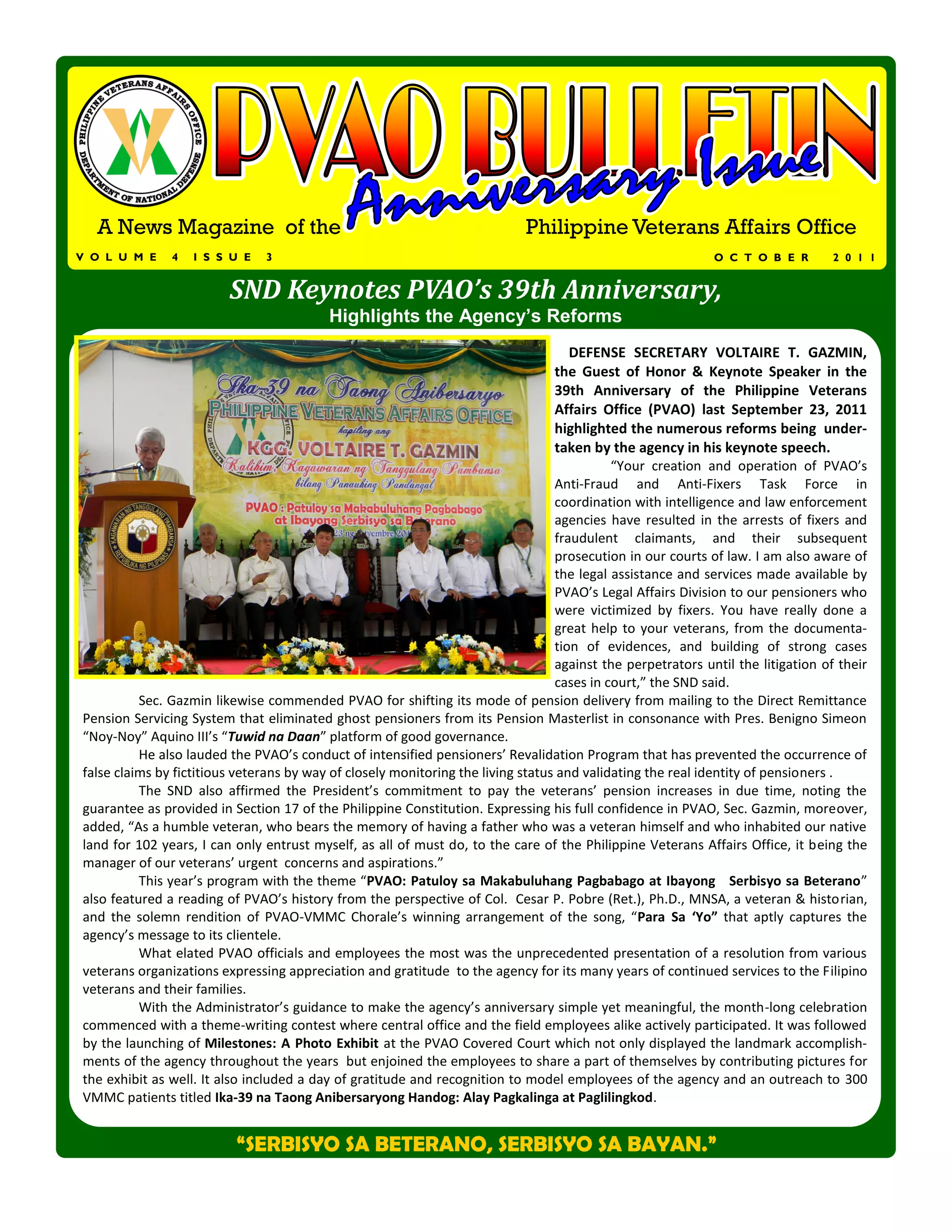 Pvao bulletin anniversary issue | PDF
