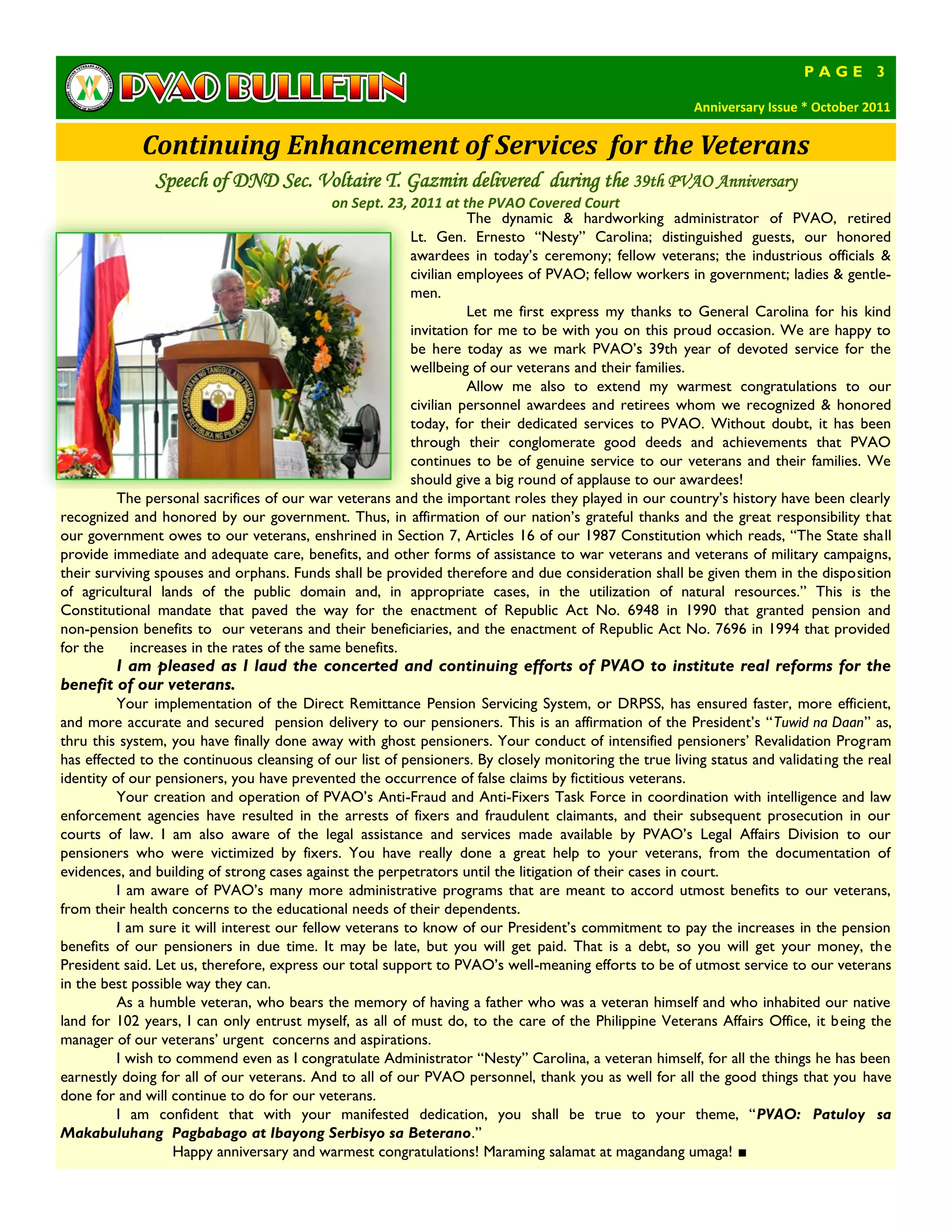 Pvao bulletin anniversary issue | PDF