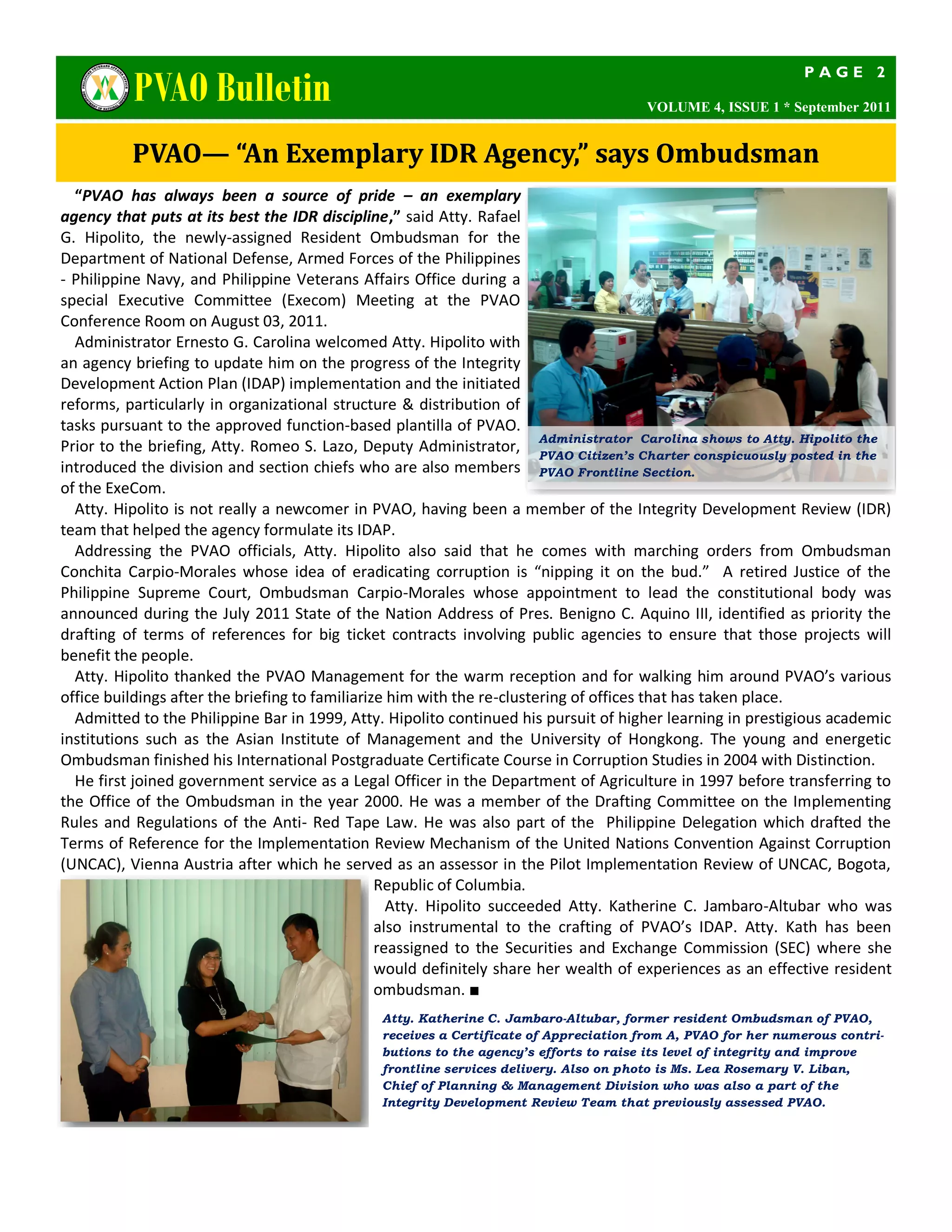 Pvao bulletin september 2011 issue | PDF