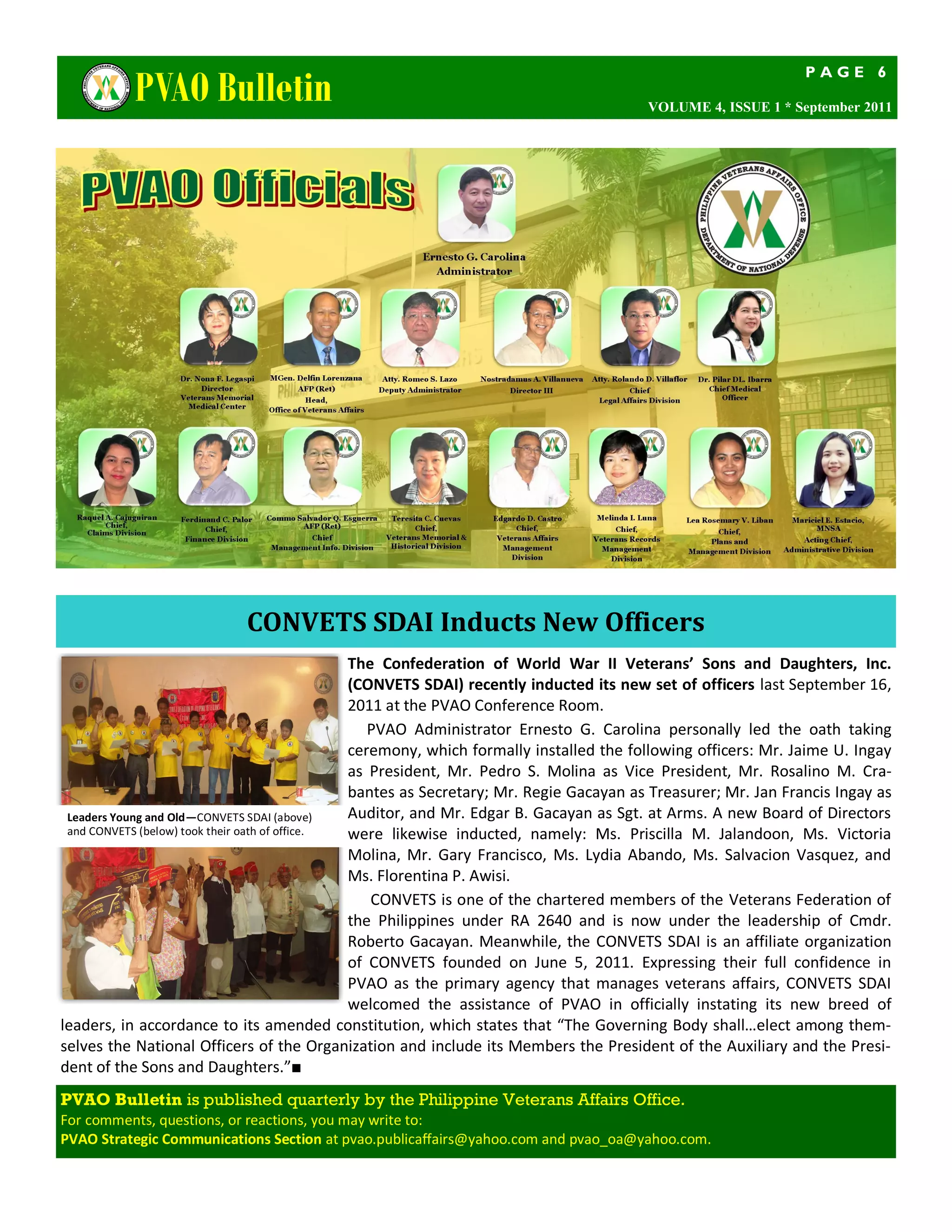 Pvao bulletin september 2011 issue | PDF
