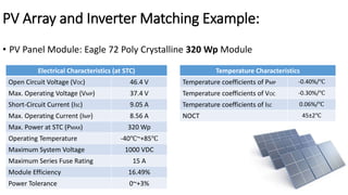 Pv array and inverter matching | PPTX