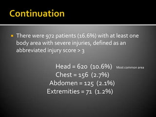Pedestrian Vehicle Accidents 'Common Injuries Patterns' | PPTX