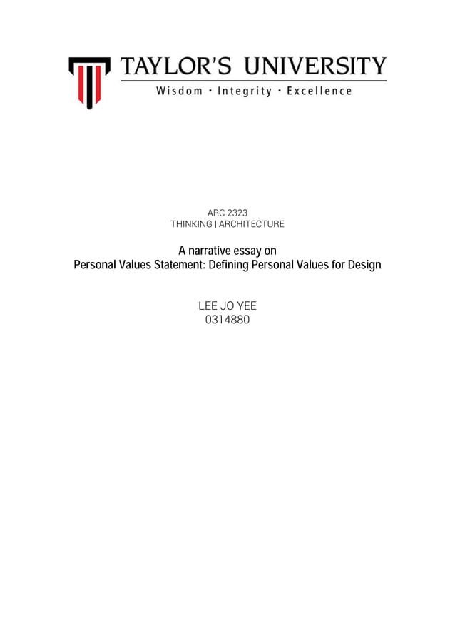 Personal Values Statement | PDF