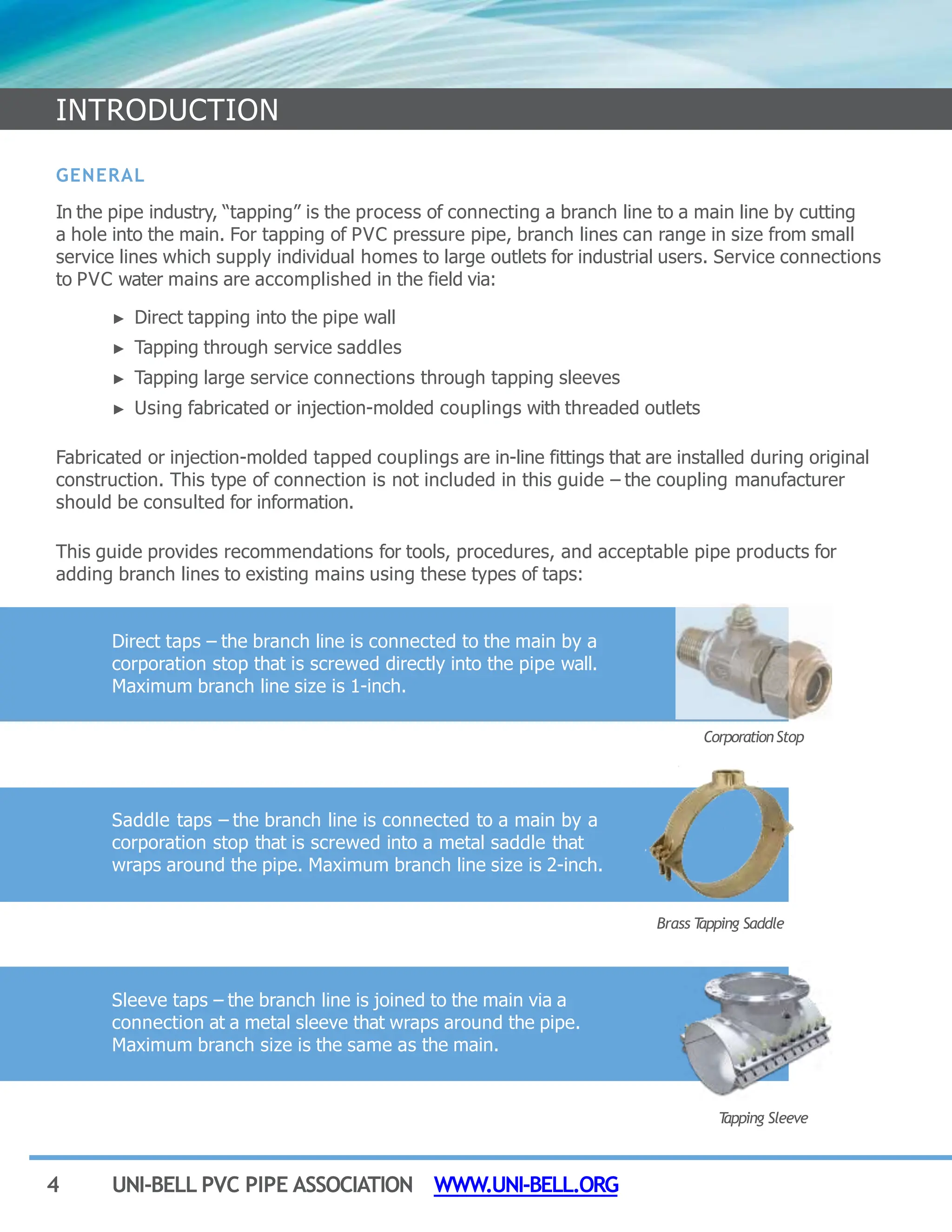 PVC Pressure Pipe Tapping Guide Uni Bell | PPTX