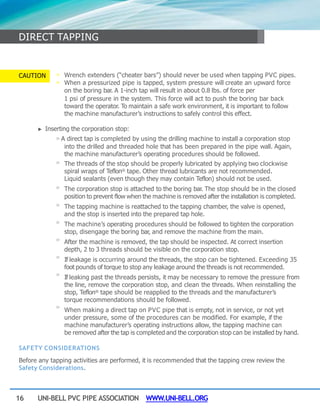 PVC Pressure Pipe Tapping Guide Uni Bell | PPTX