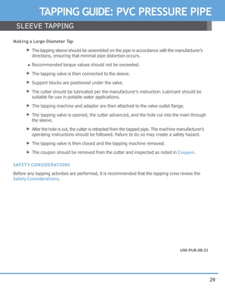PVC Pressure Pipe Tapping Guide Uni Bell | PPTX
