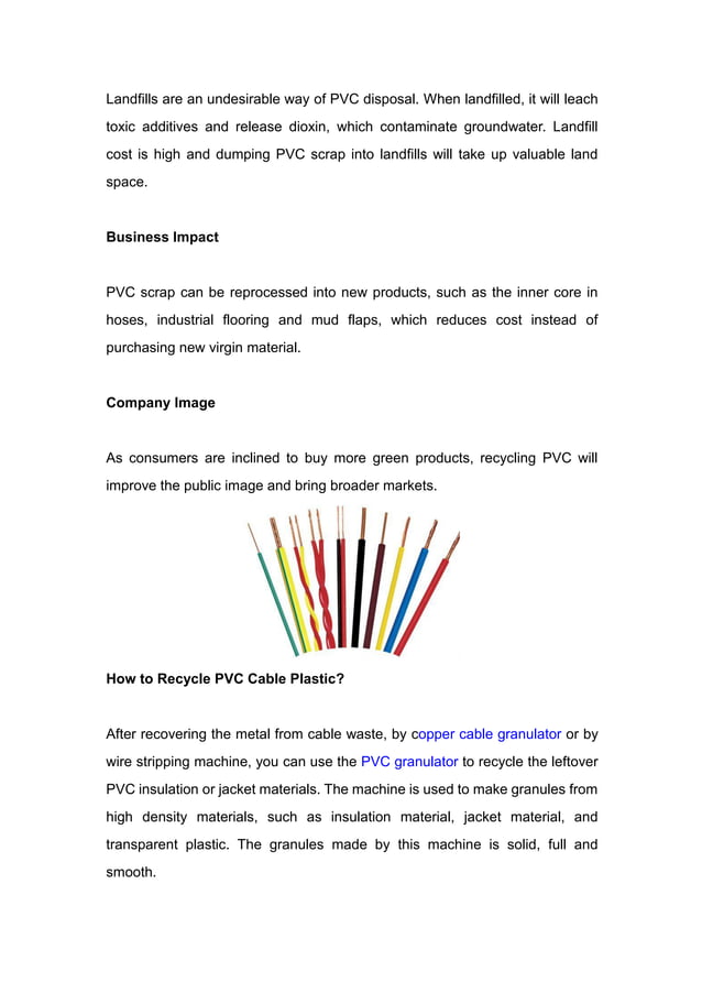 PVC Cable and PVC Recycling | PDF