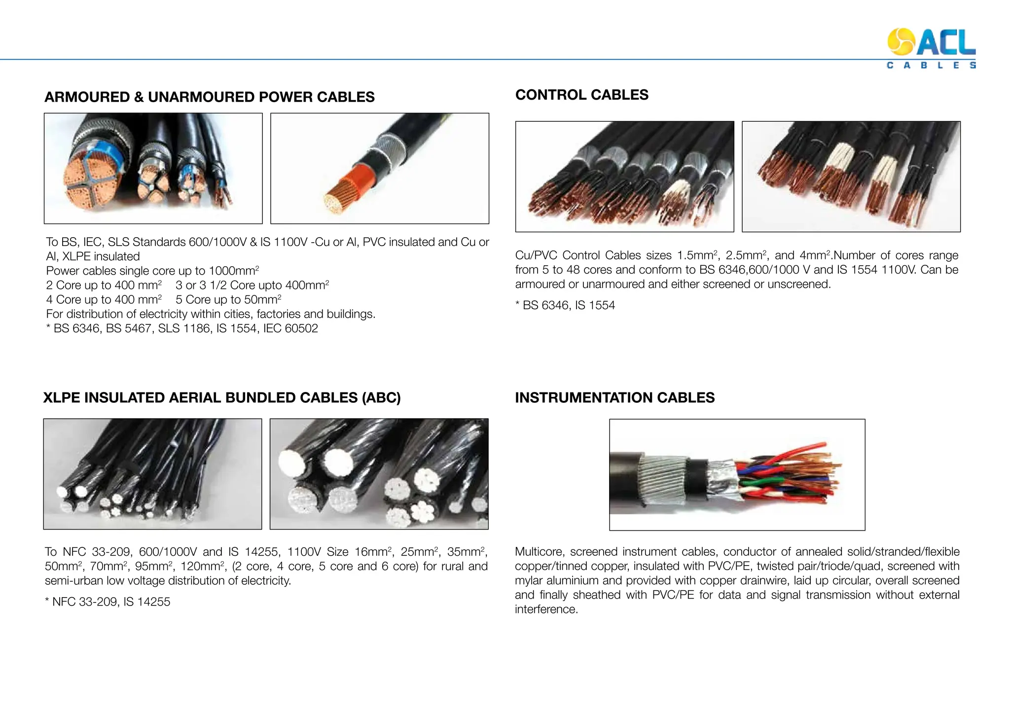 PVC Catalogue pdf of ACL Cables . Industriapower | PDF