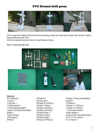 Pvc dremel drill press | PDF