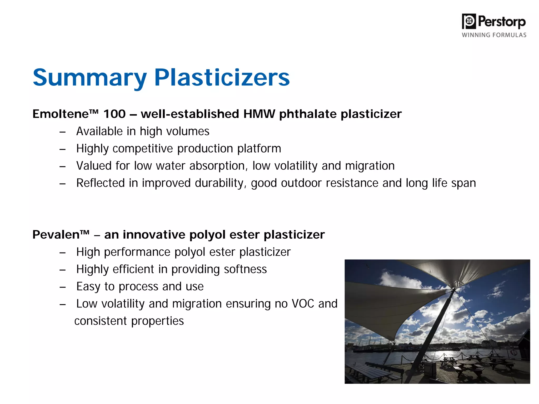 Perstorp - Plasticizers for today and for the future | PDF