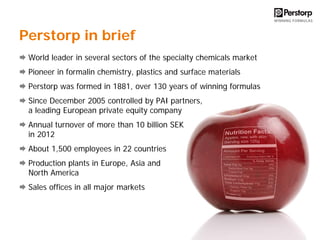 Perstorp - Plasticizers for today and for the future | PPT