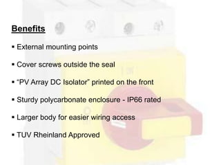 Pv connections dc-isolators | PPTX