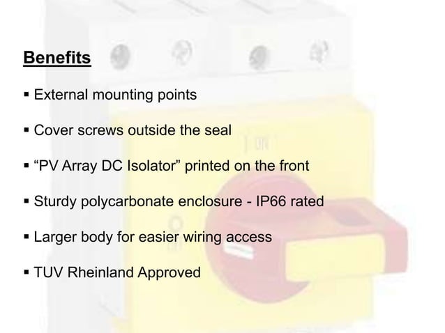 Pv connections dc-isolators | PPTX