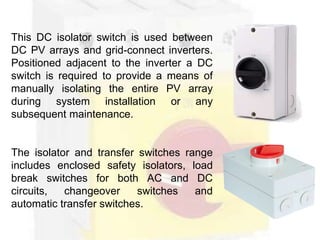 Pv connections dc-isolators | PPTX