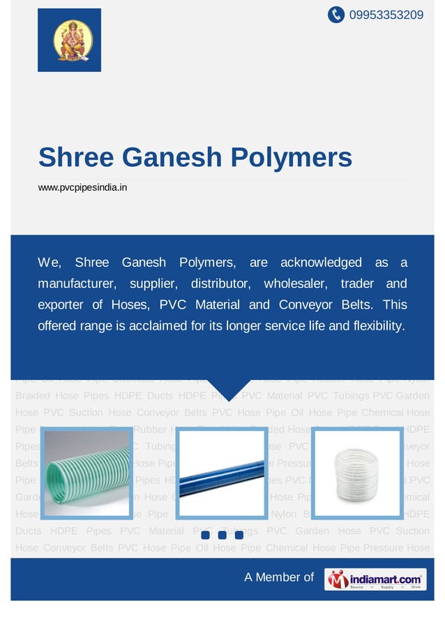 Shree Ganesh Polymers, New Delhi, Hose Pipes, PVC Material & Conveyor ...