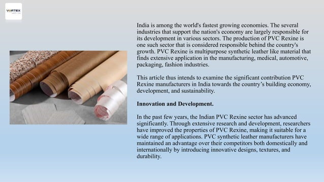 PVC Rexine Manufacturers in India- High-Quality and Durable Products.pptx