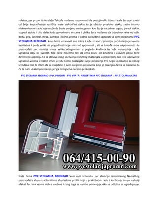 PVC STOLARIJA BEOGRAD | PDF