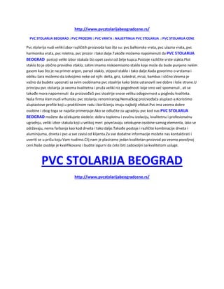 PVC STOLARIJA BEOGRAD | PDF