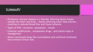 Peripheral vascular disease medicine powerpoint presentation | PPTX