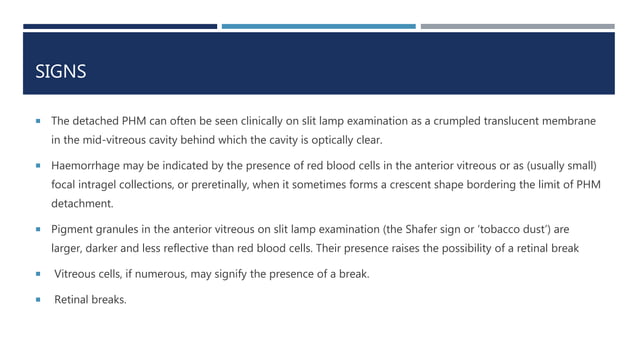 Posterior vitreous detachment - KANSKI | PPTX | Eye and Vision ...