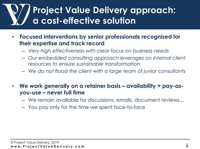 Project Value Delivery methodology and interventions | PPT