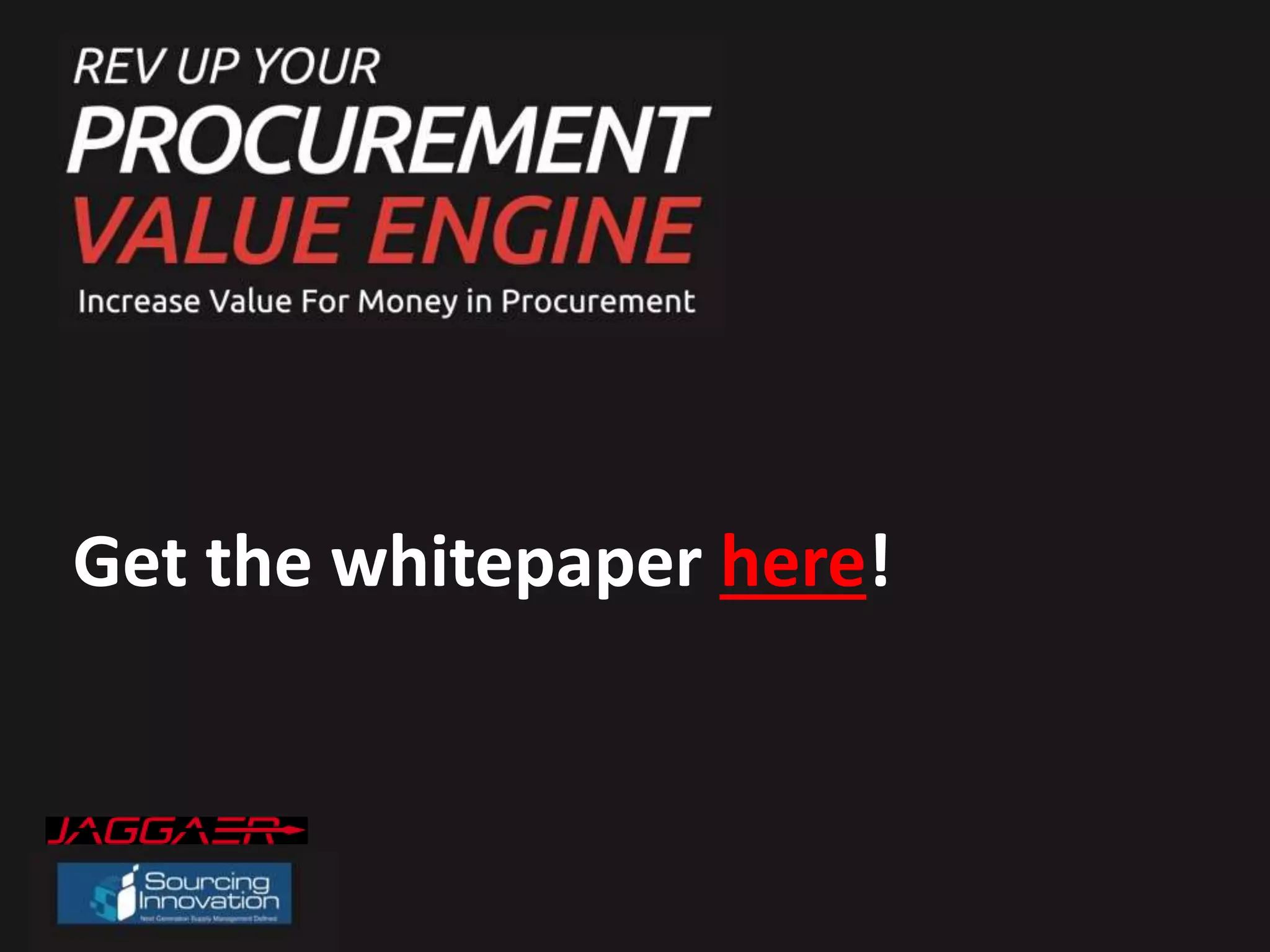 White Paper - Procurement Value Engine, Part II | PPTX