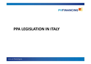 PV Financing - Italy | PPT