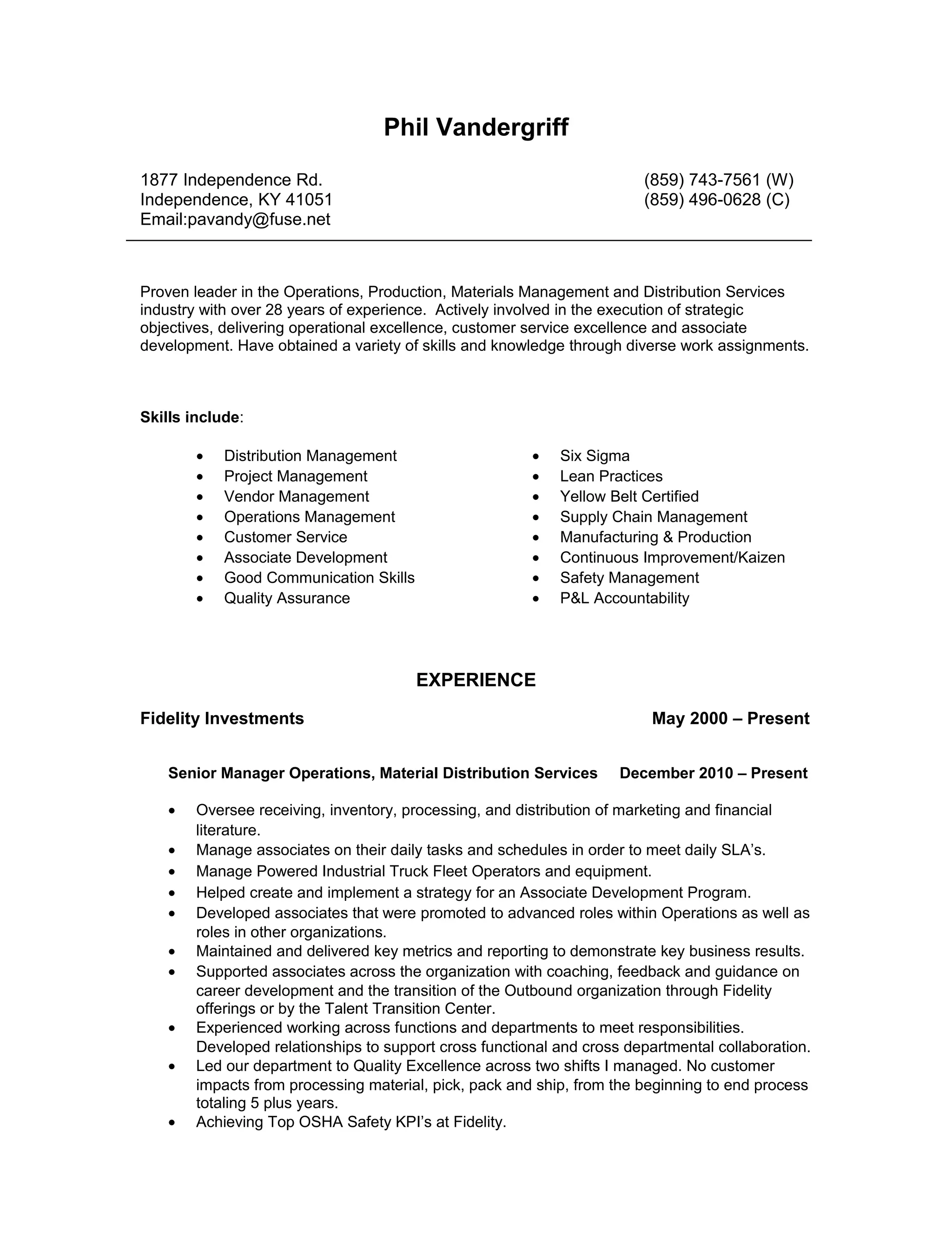 Pv final fid resume1 2016 | DOC | Human Resources | Business