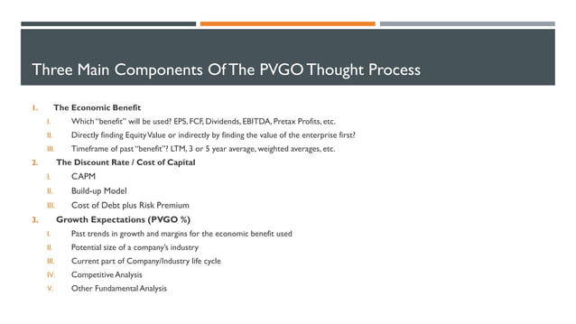 PVGO Thought Process for Equity Valuation | PDF