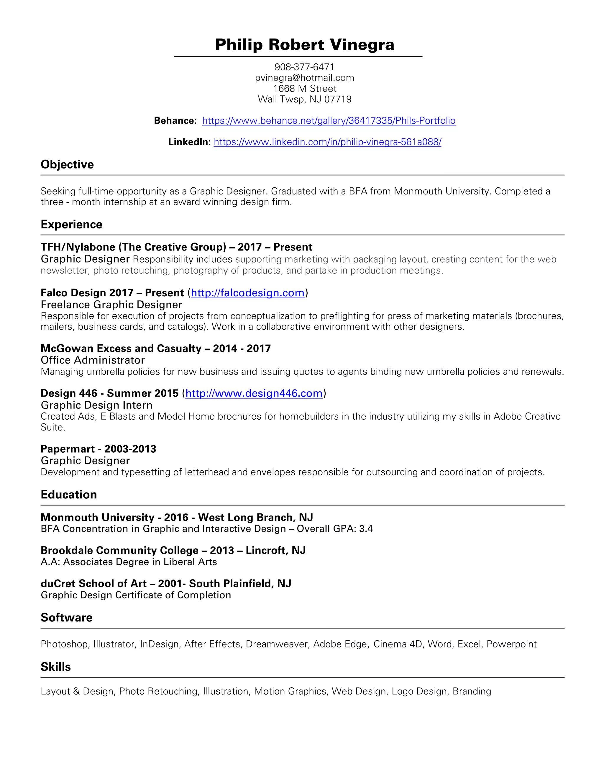 Phil's resume. | PDF