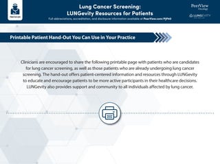 Screening and Early Intervention as the Keys to Success in Lung Cancer ...