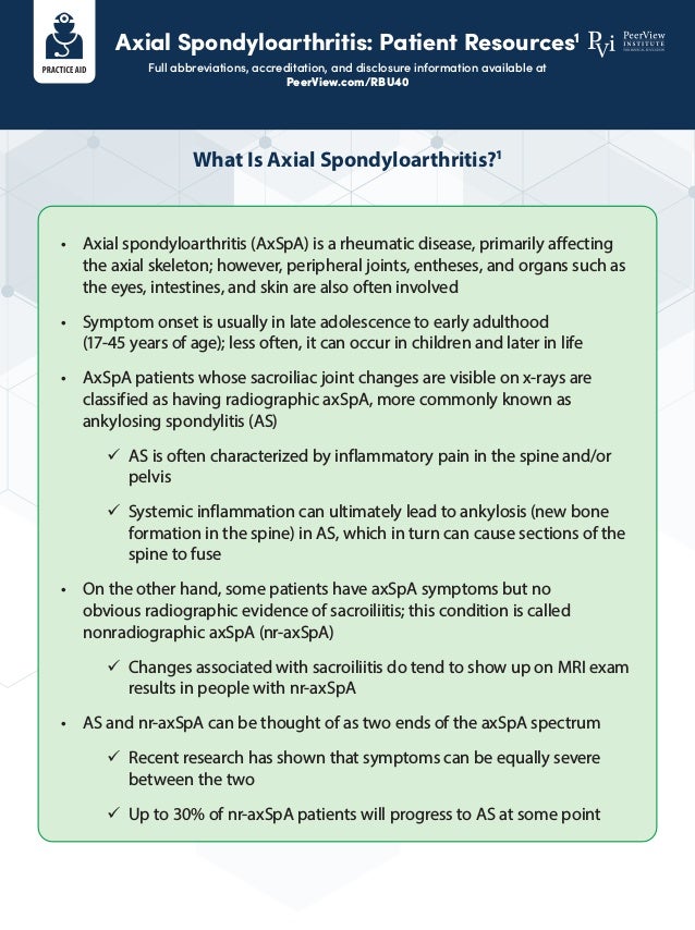 Recognition and Management of Axial Spondyloarthritis: Best Practices ...