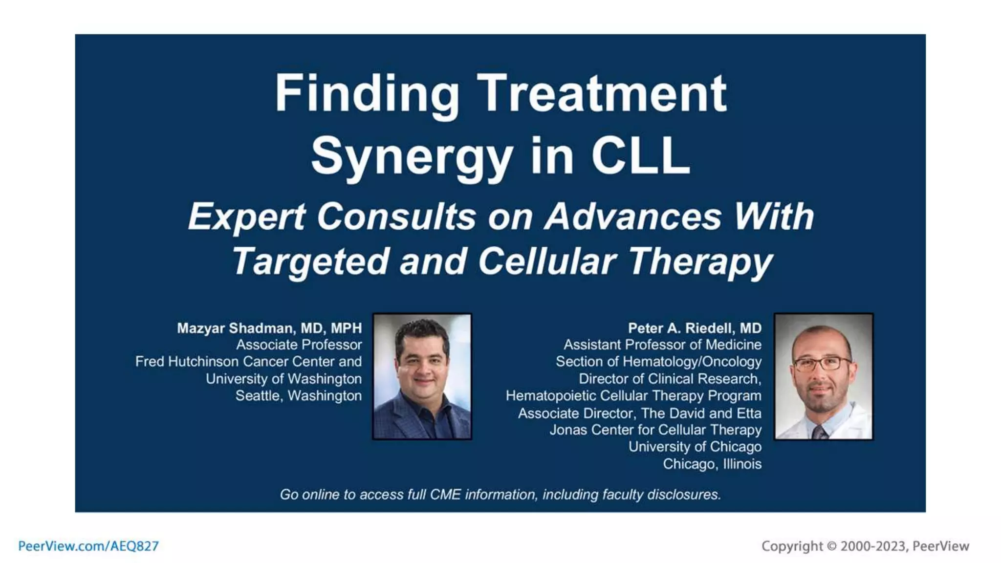 Finding Treatment Synergy in CLL: Expert Consults on Advances With ...