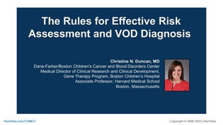 New Rules for VOD/SOS: Modern Risk Assessment, Diagnostic Principles ...