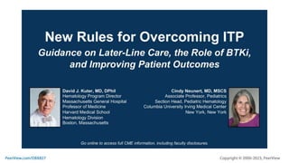 New Rules for Overcoming ITP: Guidance on Later-Line Care, the Role of ...