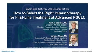 Expanding Options, Lingering Questions: How to Select the Right Immunotherapy for First-Line ...