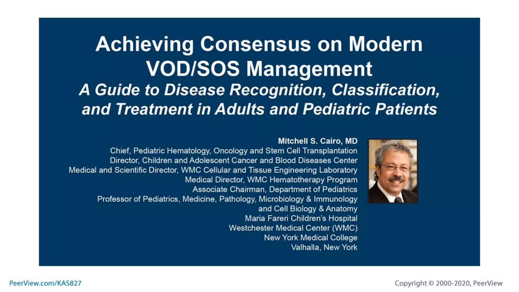 Achieving Consensus on Modern VOD/SOS Management: A Guide to Disease ...