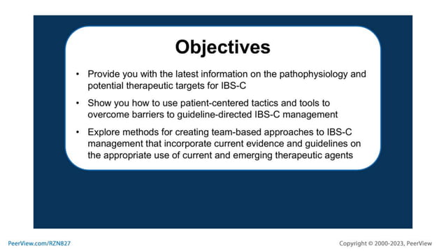 Addressing Unmet Nursing Needs in the Management of IBS-C: Understanding the Mechanism of ...