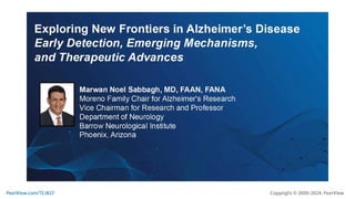 Exploring New Frontiers in Alzheimer’s Disease: Early Detection ...