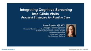 Facilitating Cognitive Assessment in Primary Care for the Timely ...