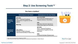 Facilitating Cognitive Assessment in Primary Care for the Timely ...