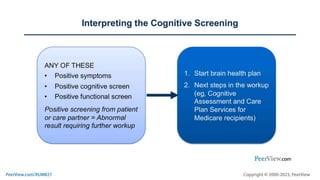 Facilitating Cognitive Assessment in Primary Care for the Timely ...