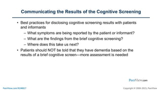 Facilitating Cognitive Assessment in Primary Care for the Timely ...