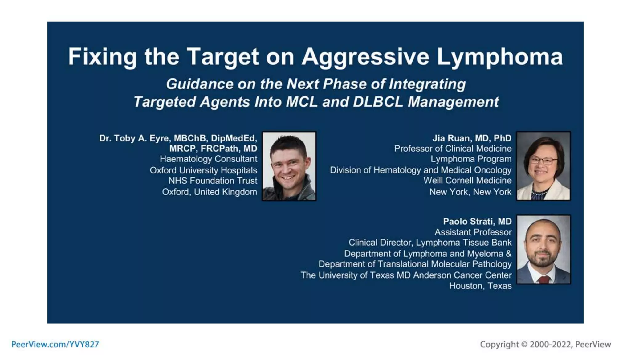 Fixing the Target on Aggressive Lymphoma: Guidance on the Next Phase of ...