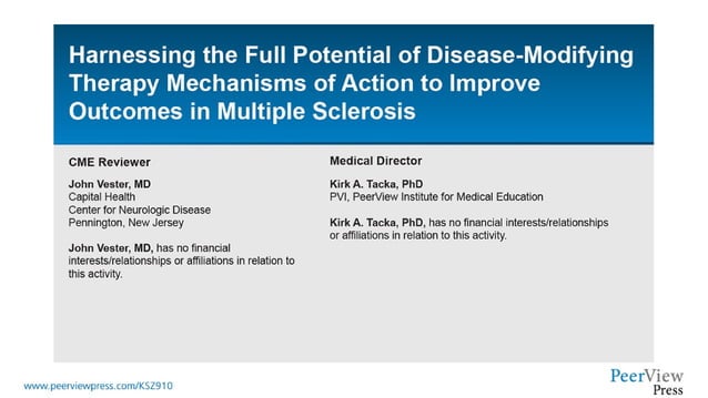 Harnessing the Full Potential of Disease-Modifying Therapy Mechanisms ...
