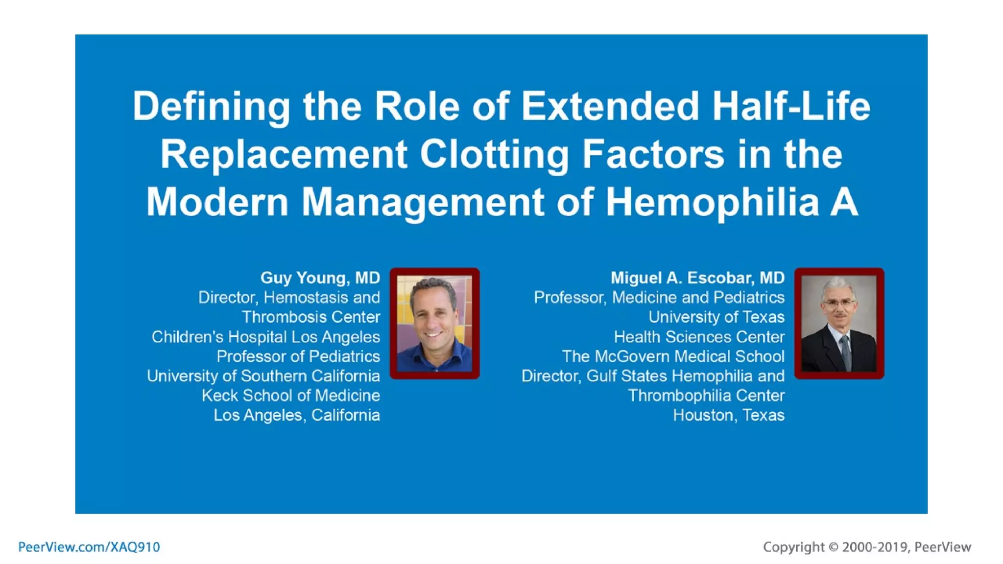 Defining the Role of Extended Half-Life Replacement Clotting Factors in ...